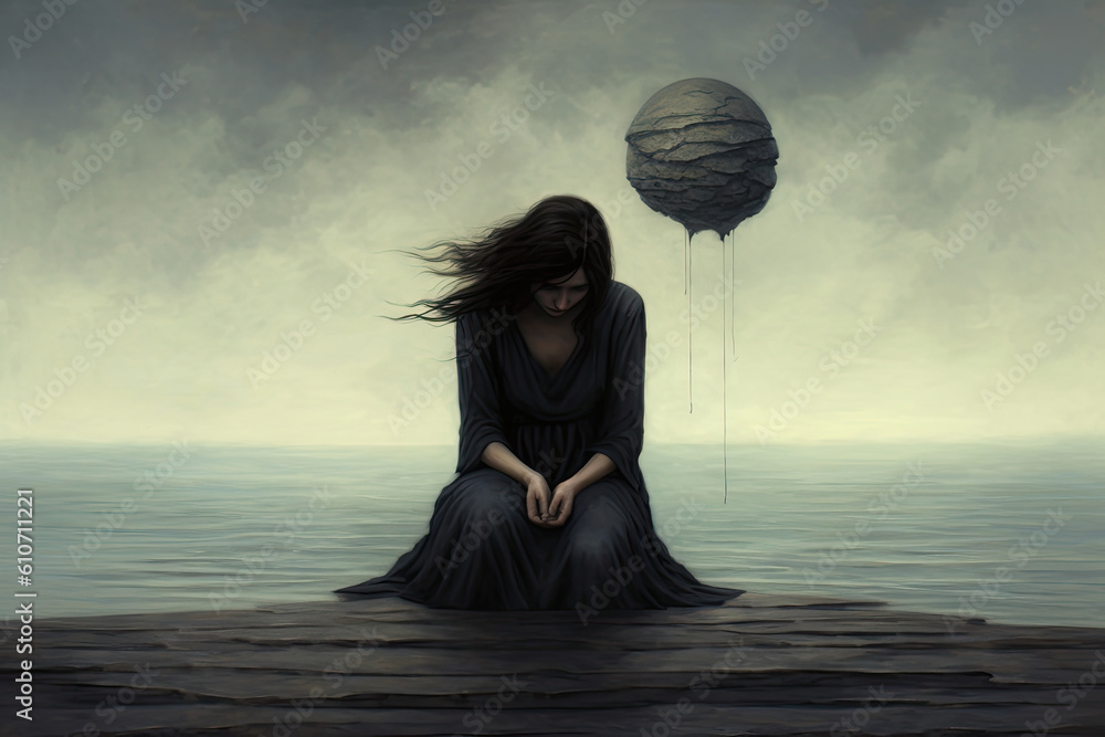 Depression and anxiety, abstract art, paintings, AI created images ...