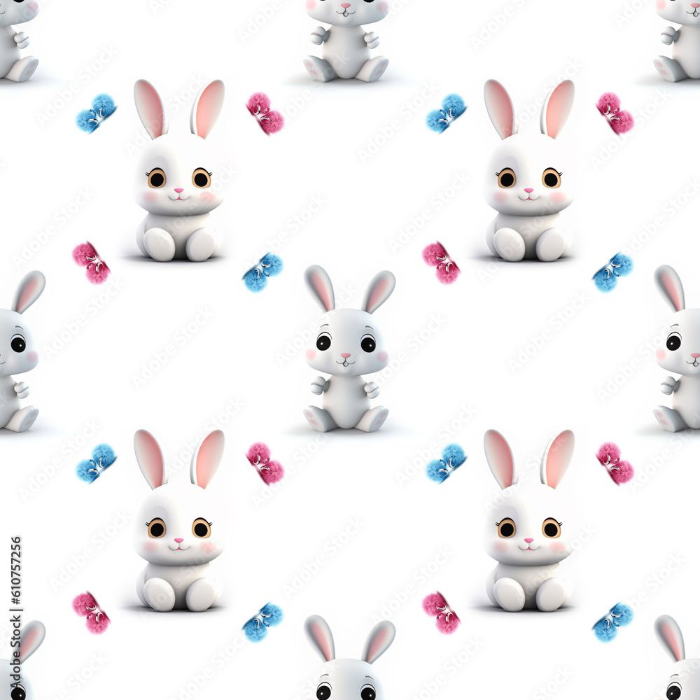 Sexy rabbits pattern, cute boy bunny, and girl bunny characters ...