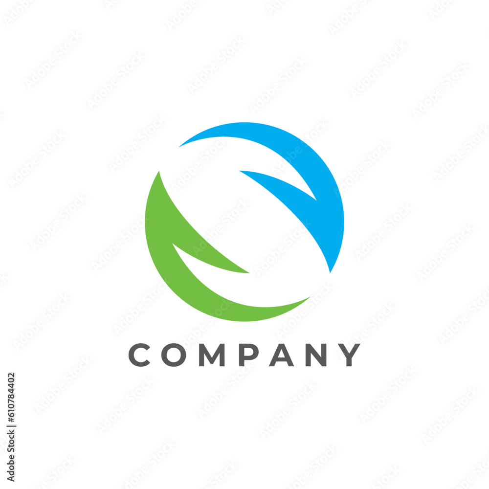 Abstract hands round earth care eco logo design Stock Vector | Adobe Stock