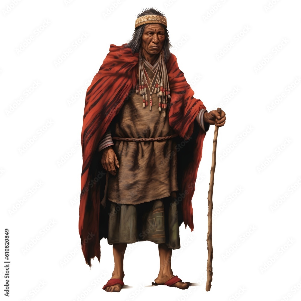 Generative AI Clipart of Indigenous Inca man, wearing simple robes ...