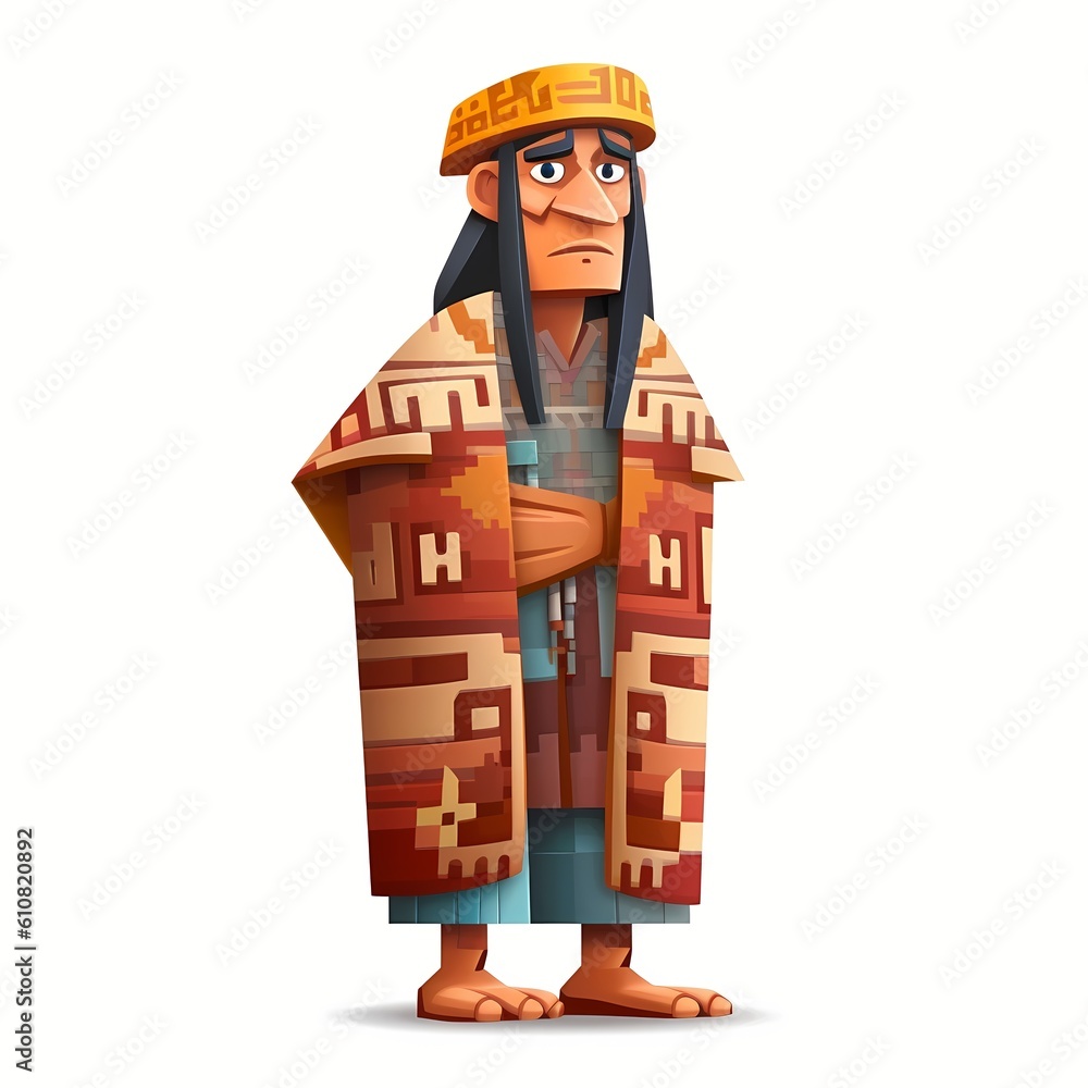 Generative AI Clipart of Indigenous Inca man, wearing simple robes ...