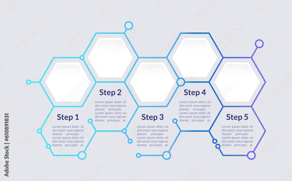 Blue hexagon infographic chart design template. Info for medicine ...