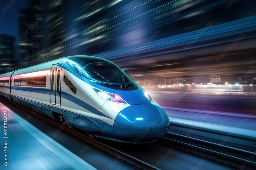 Illustration Stock Chinese bullet train with motion blur. Concept of ...