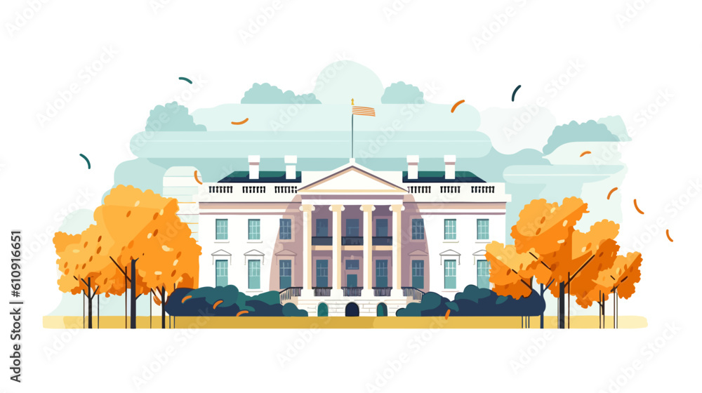 Iconic White House: Detailed Vector Illustration Stock Vector | Adobe Stock