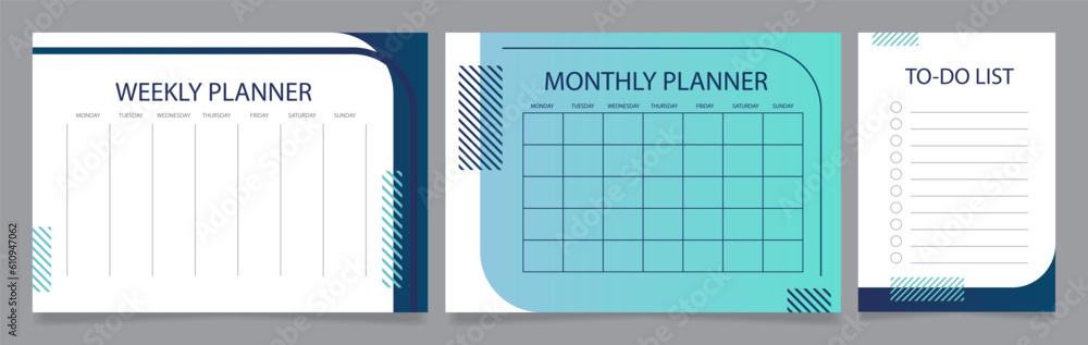 Corporate organization worksheet design templates set. Printable goal ...