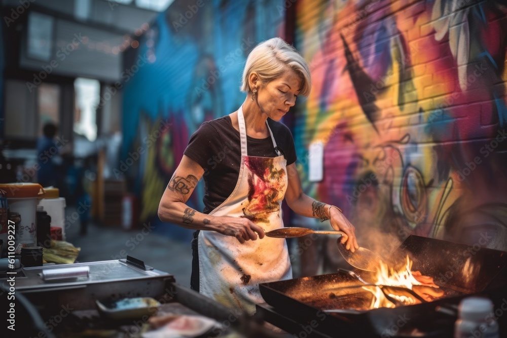 Photography in the style of pensive portraiture of a tender mature ...