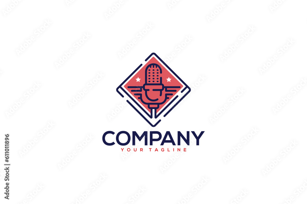 Creative logo design depicting a winged microphone - Logo Design ...