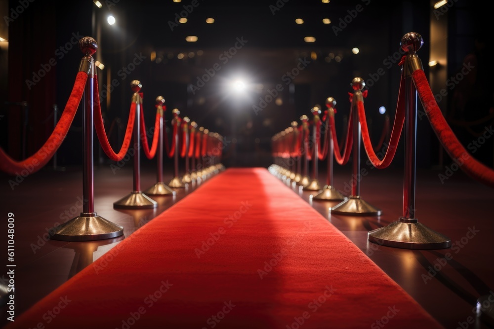 red carpet for celebrity awards ceremony, with view of the stage and ...