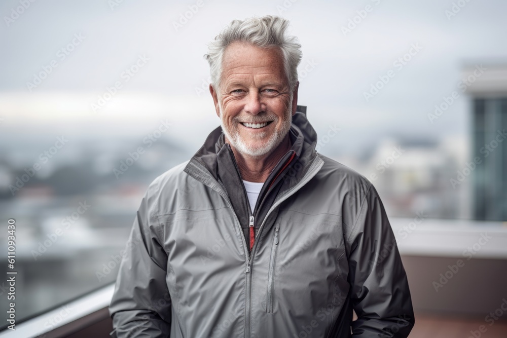 Medium shot portrait photography of a grinning mature man wearing a ...