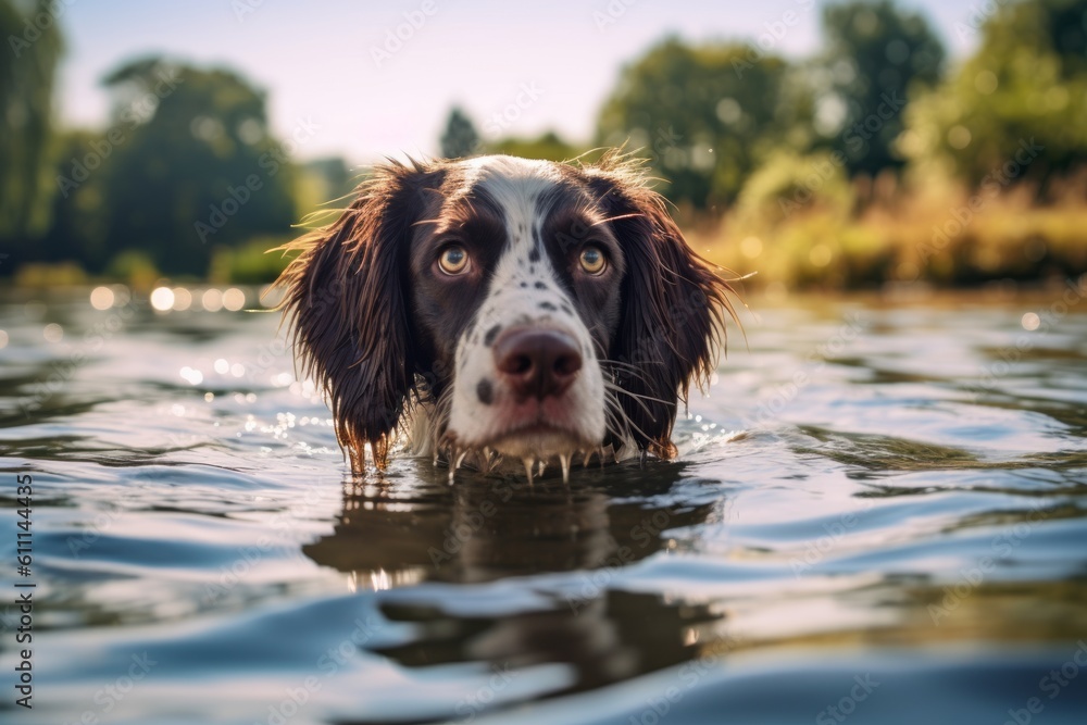 Lifestyle portrait photography of a cute english springer spaniel ...