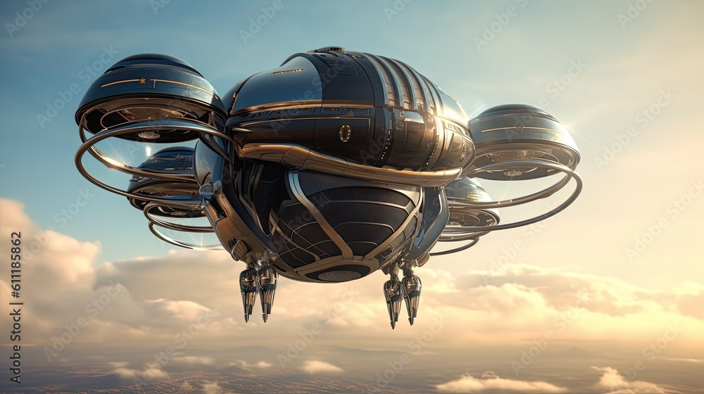 flying drone cab, antigravity system powered by nitrogen, designed by ...