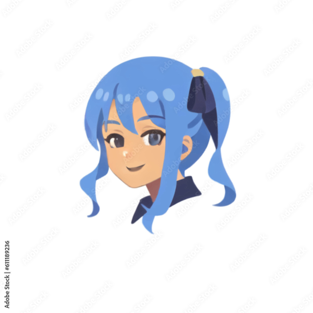 Hololive vtuber Hoshimachi Suisei Vector, a blue hair blue eyes girl ...