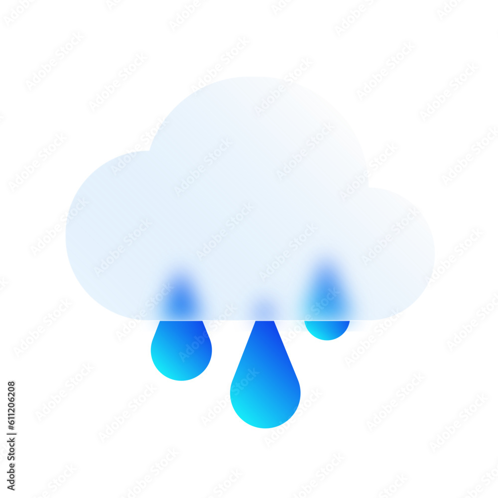 Rain Cloud Glassmorphism Icons and Symbol Png Svg Illustrator Stock ...