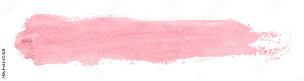 Shiny pink brush watercolor painting isolated on transparent background ...