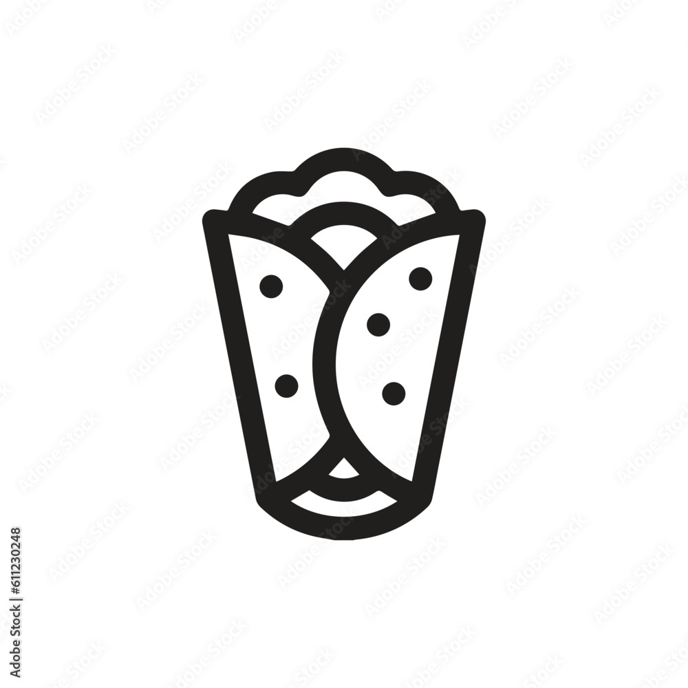 shawarma icon vector. linear style sign for mobile concept and web ...