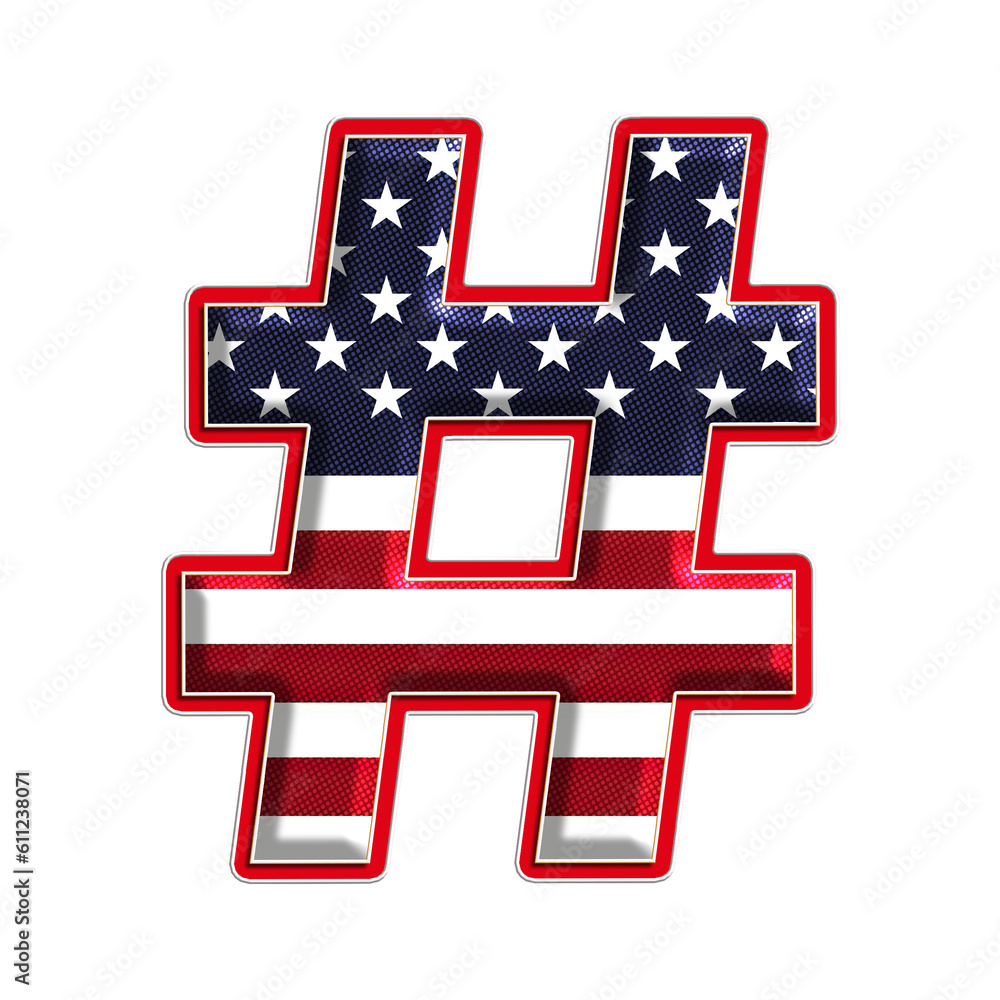 4th July US Flag symbols and punctuation marks. This is a part of a set ...