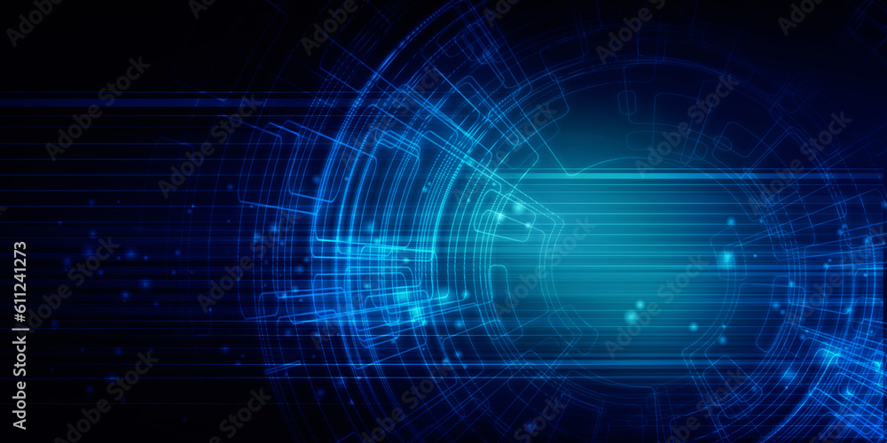 2d illustration Abstract futuristic electronic circuit technology ...