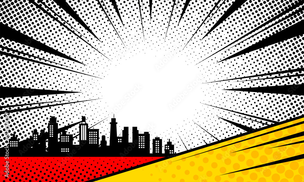 Comic zoom background design template Stock Vector | Adobe Stock