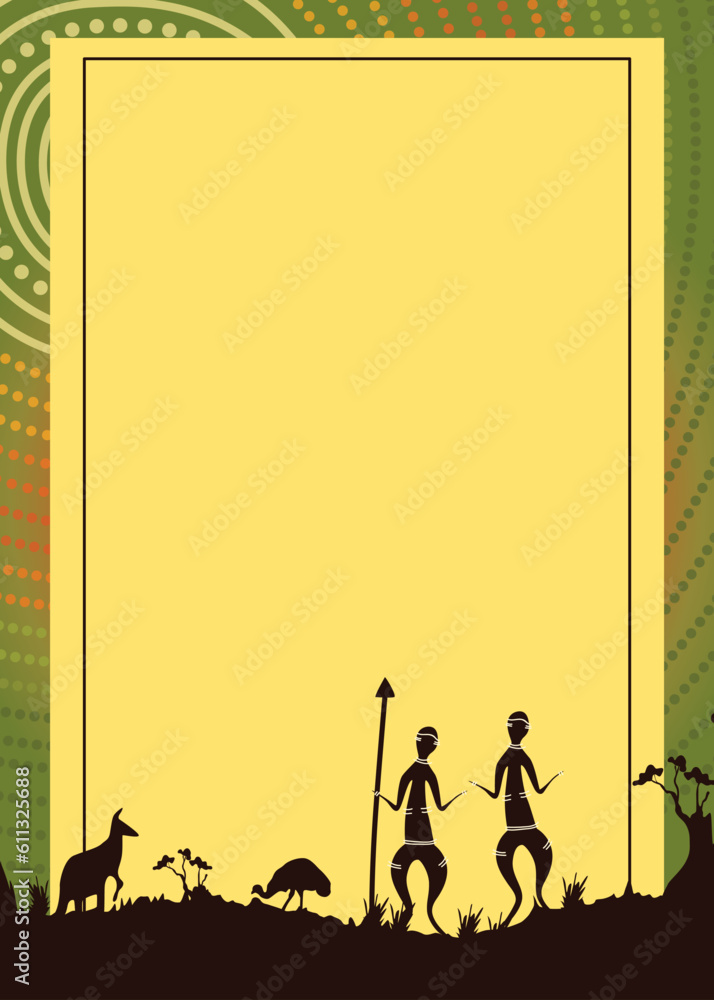 Border Design With Australian Aboriginal Artwork Stock Vector | Adobe Stock
