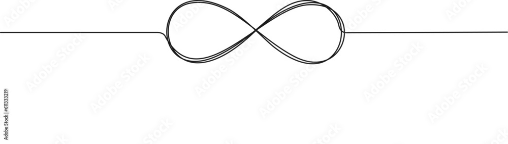 continuous single line drawing of infinity symbol, line art vector ...