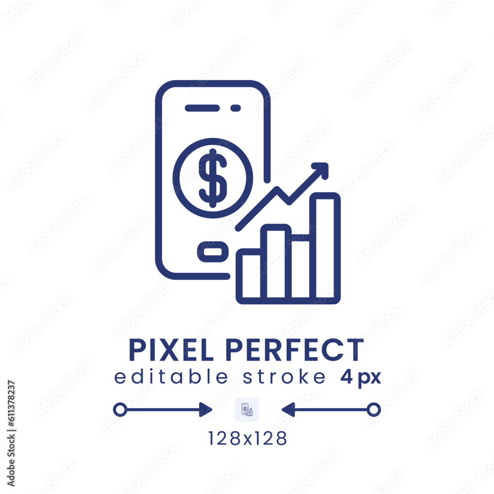 Vector de Stock Personal finance app linear desktop icon. Budget ...