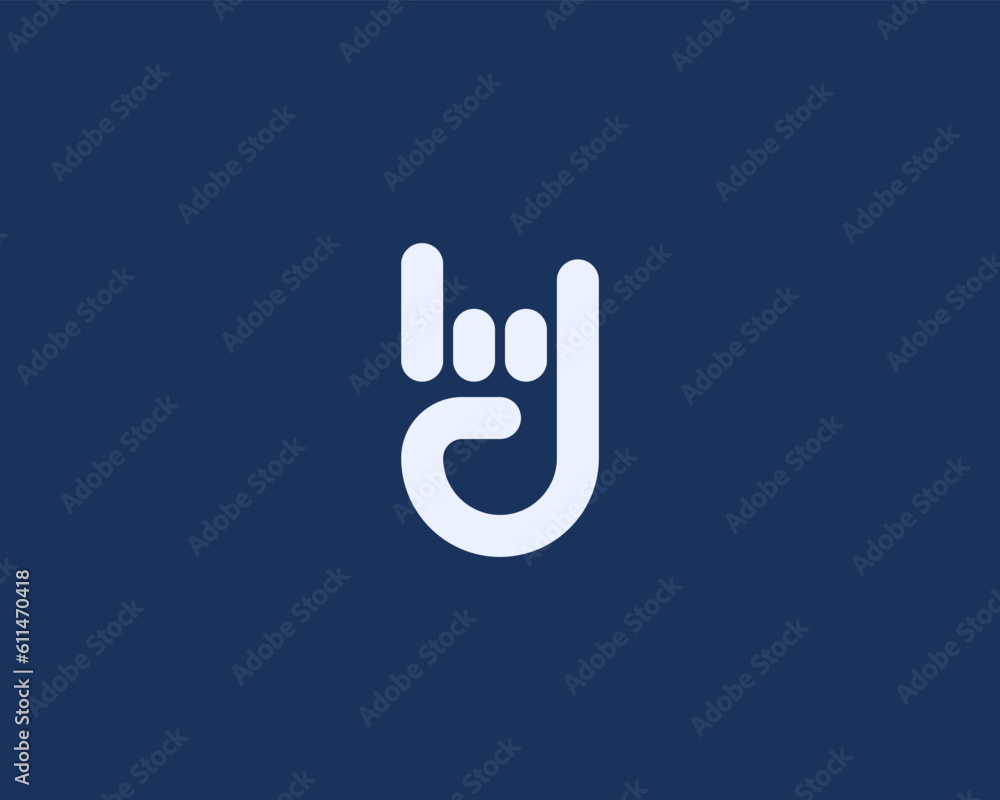 Creative hand fingers sign of the horns logo. Universal rock festival ...