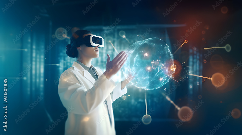 Healthcare and Medical technology concept. Medicine doctor wearing ...