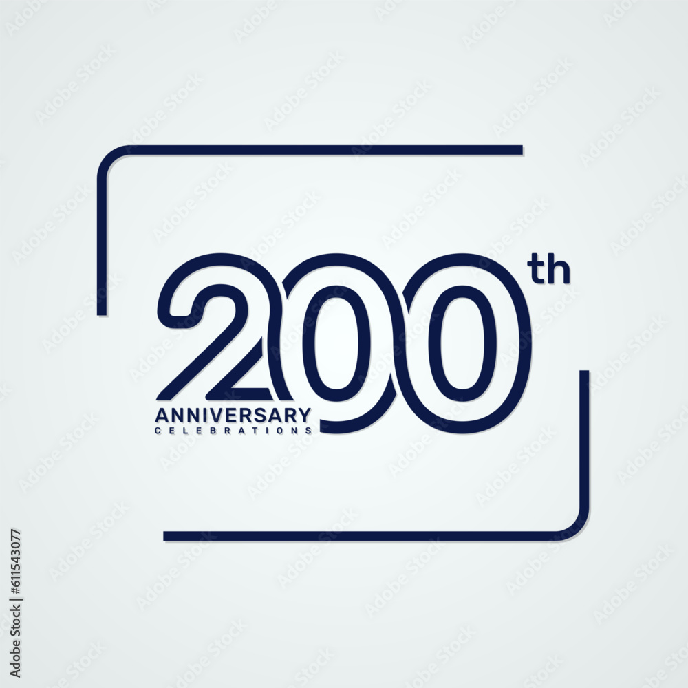 200th anniversary logo design with double line style concept, logo ...