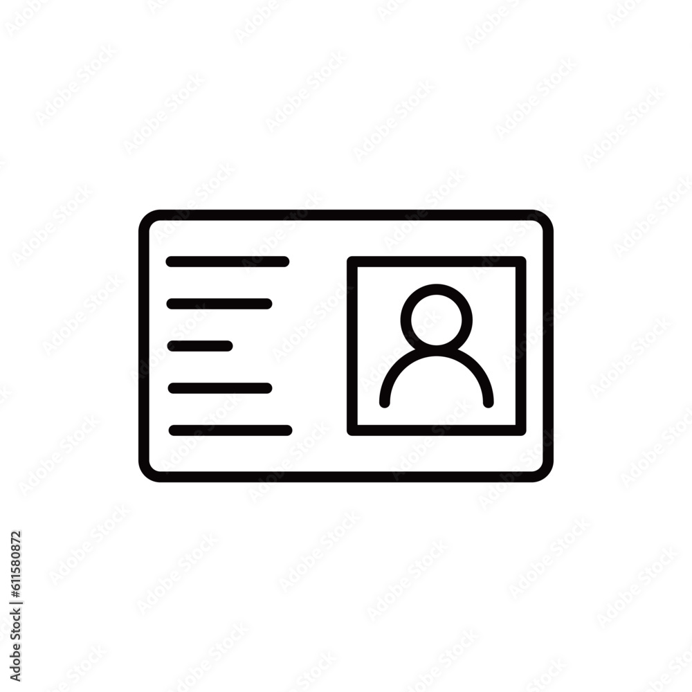 Id card outline icon. linear style sign for mobile concept and web ...