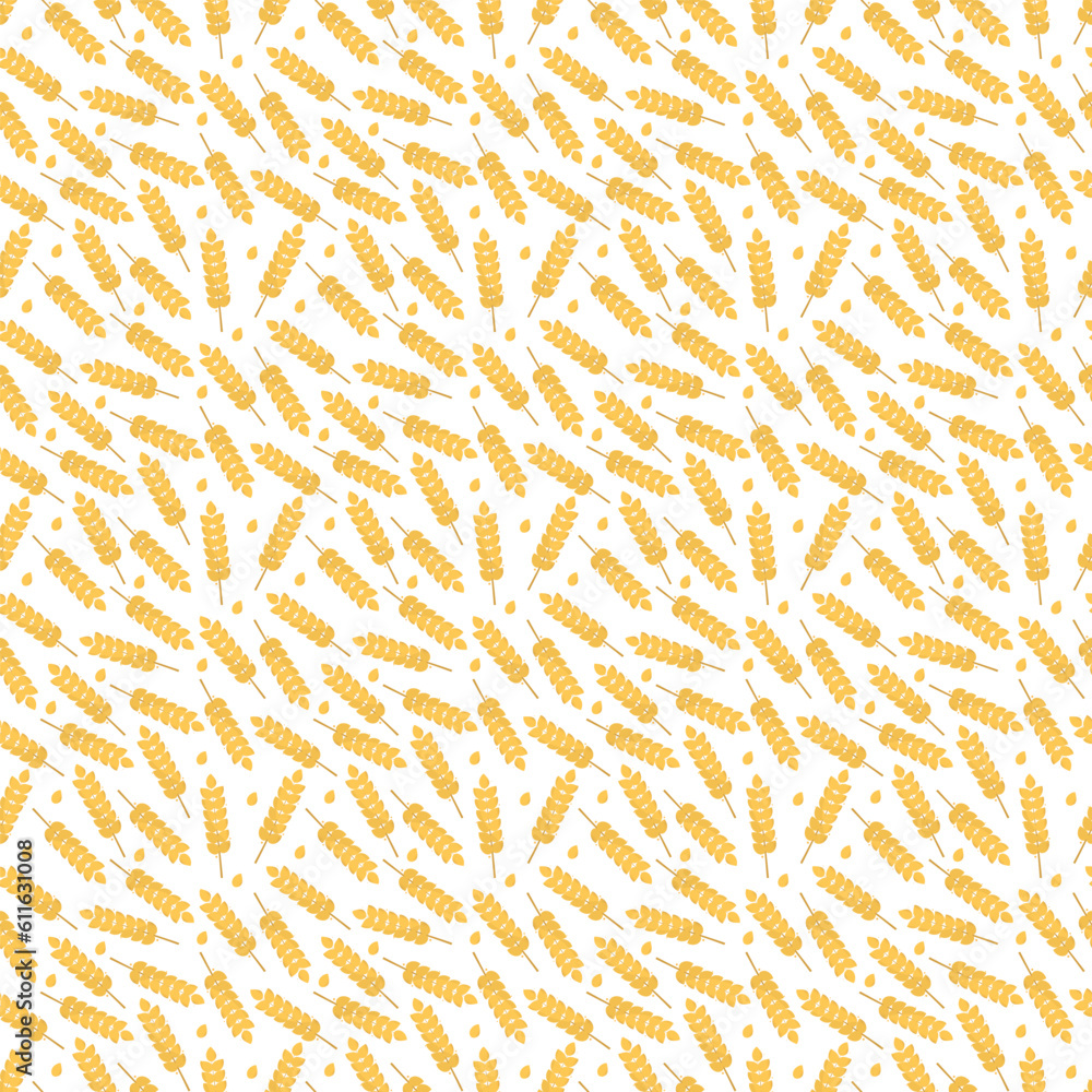 Wheat seamless pattern. Vector seamless pattern with silhouettes of ...