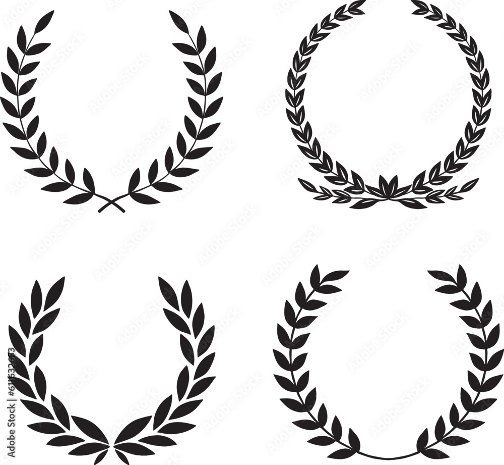 Laurel Wreath Set Logo Vector Stock Vector | Adobe Stock