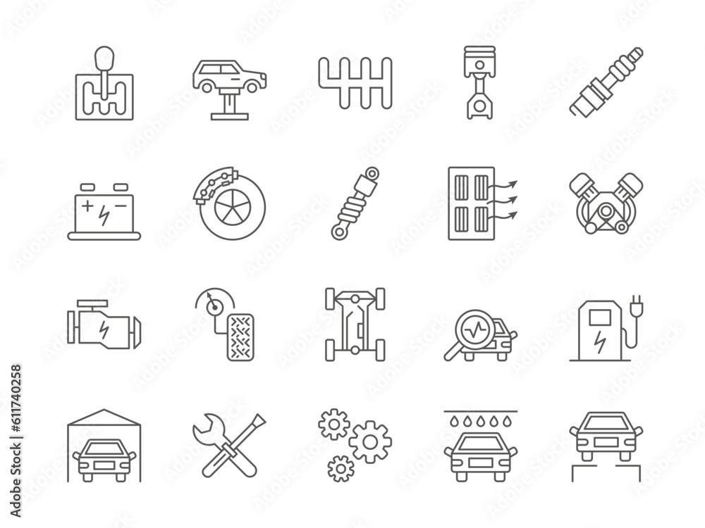 Car service. Mechanic garage icons. Vehicle care or repair. Auto ...