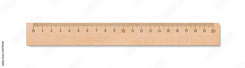 Wooden ruler 20 cm isolated on a transparent background, PNG. High ...