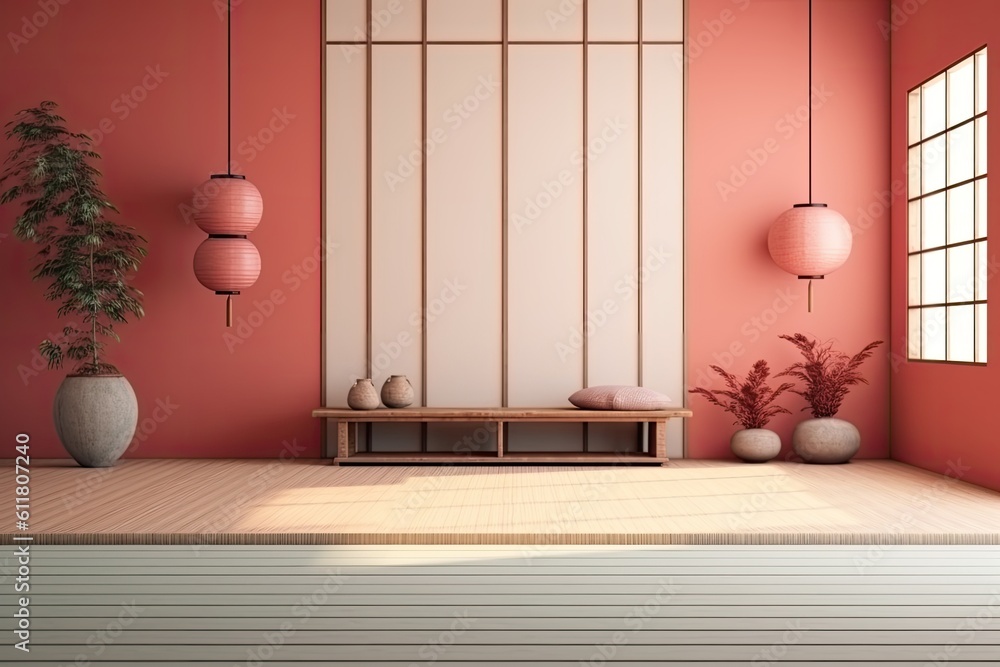 Interior mockup scenario with few details. Wall and floor voids for ...