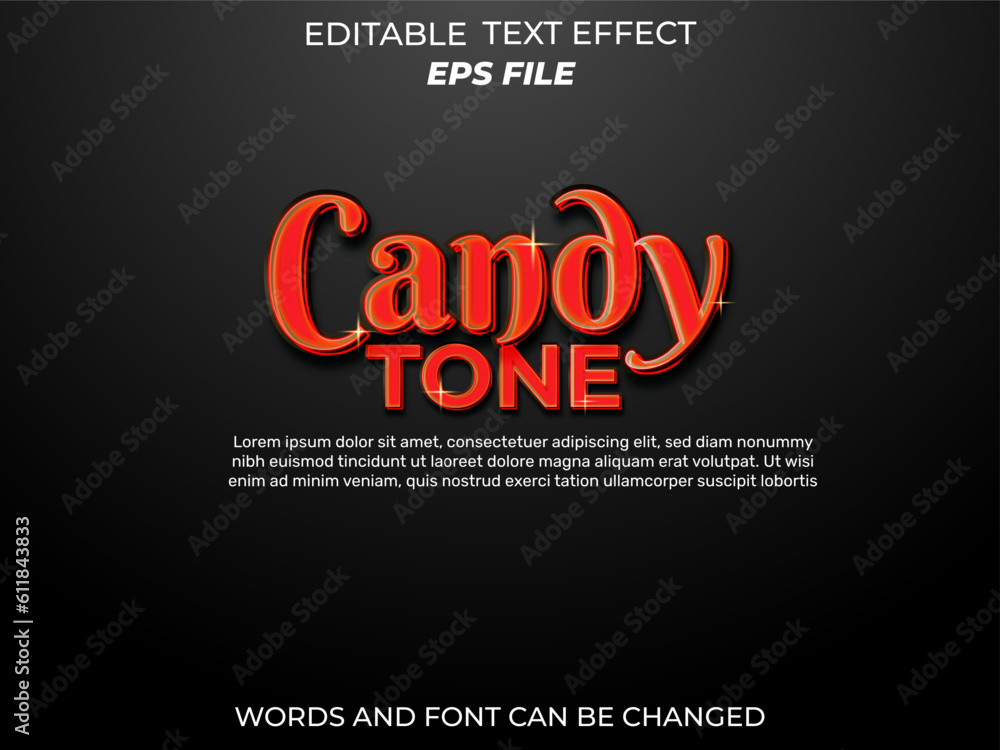 candy text effect, font editable, typography, 3d text. vector template ...