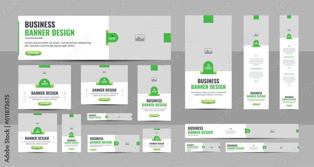 Web Banner Layout Set, Business banner web template bundle design ...