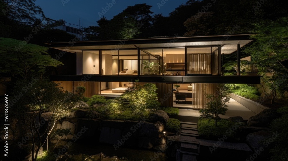 Home architecture design in Ranch Style with Wide eaves constructed by ...