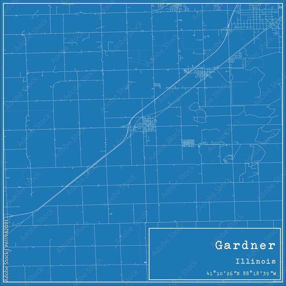 Blueprint US city map of Gardner, Illinois. の Stock フォト | Adobe Stock