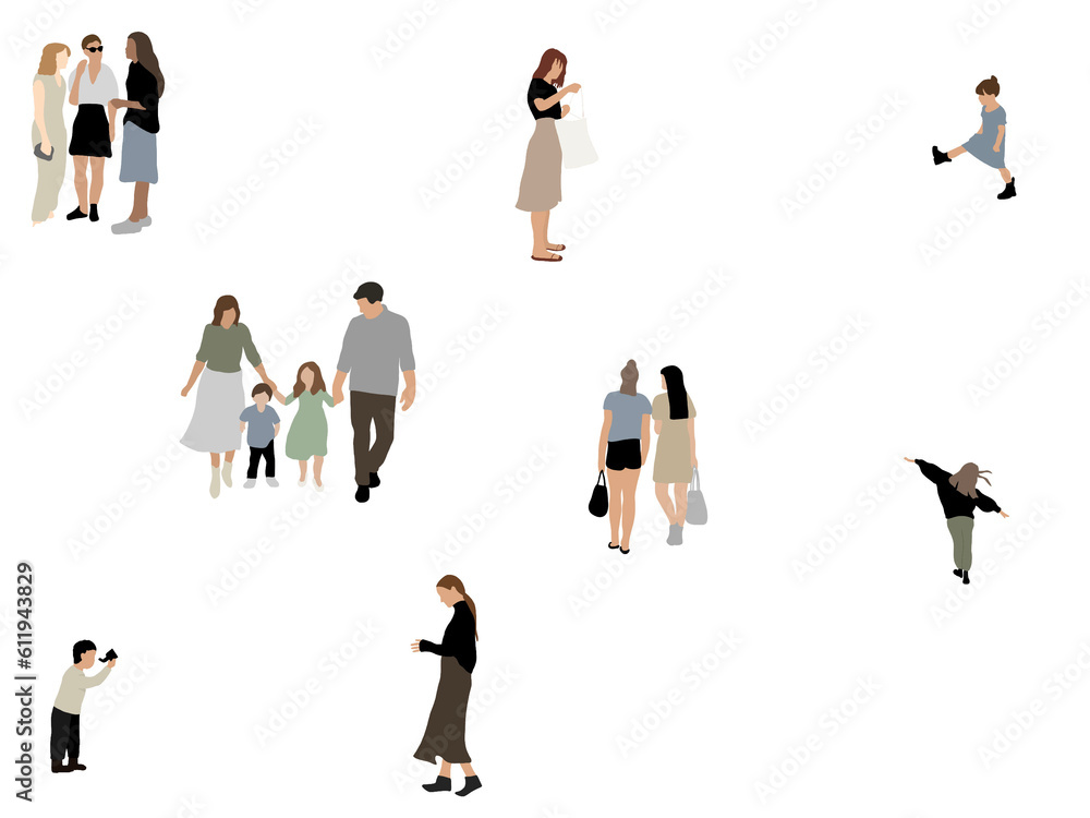 cutout people illustration, architecture Stock Illustration | Adobe Stock