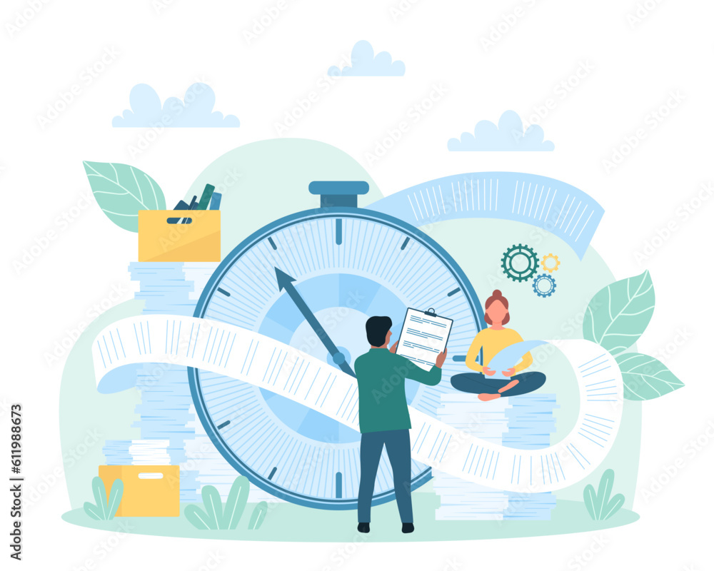 Office bureaucracy and paperwork, documentary management vector ...