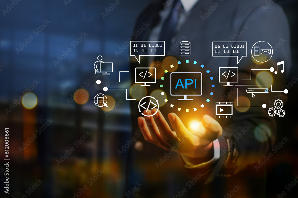 The API (application programming interface) provides the interface for communication between ...