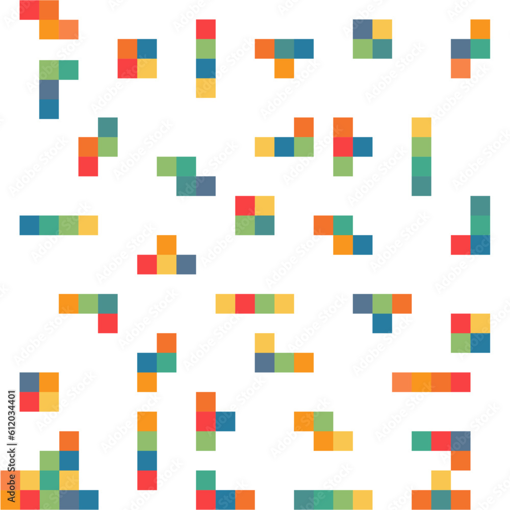 Seamless pattern brick pieces game background. Old video game square ...