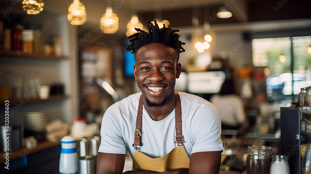 Successful african american business owner standing with crossed arms ...