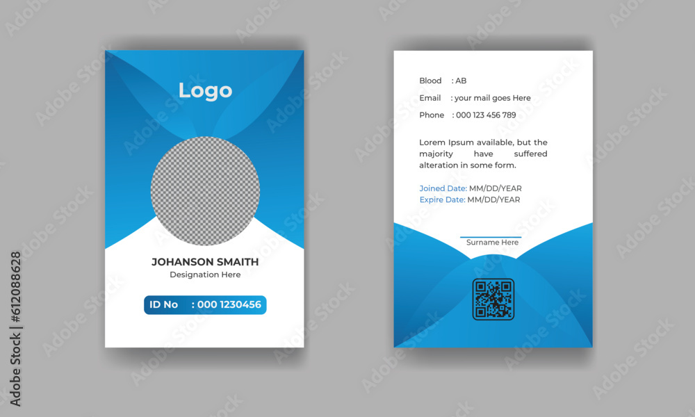 id card design, office id card design, agency id card design template ...