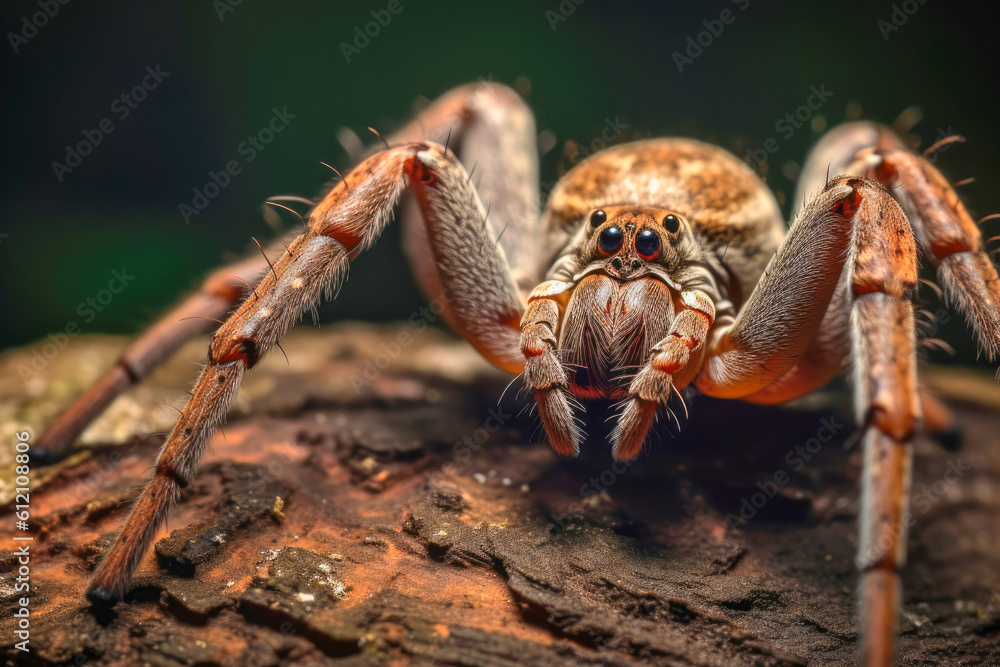 Huntsman spider, an agile arachnid known for its impressive size ...