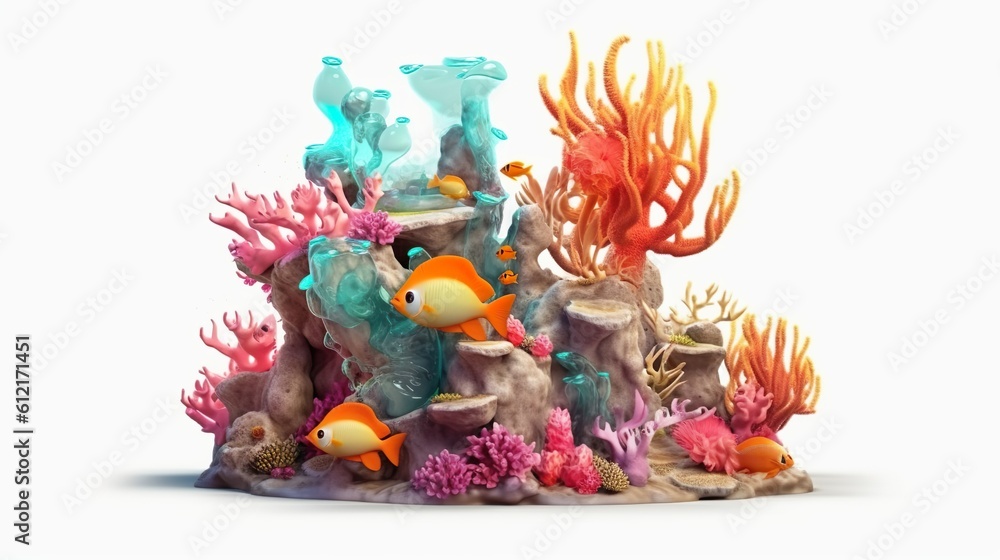 coral reef isolated on transparent background Stock Illustration ...