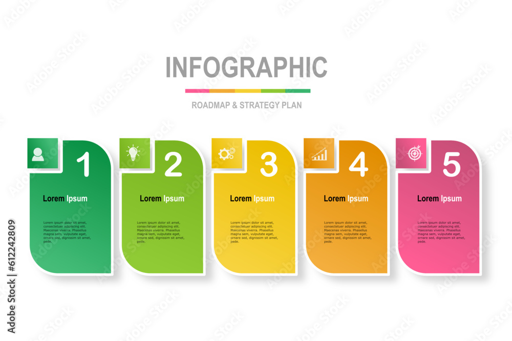 infographic elements template, business concept with , 5 steps ...