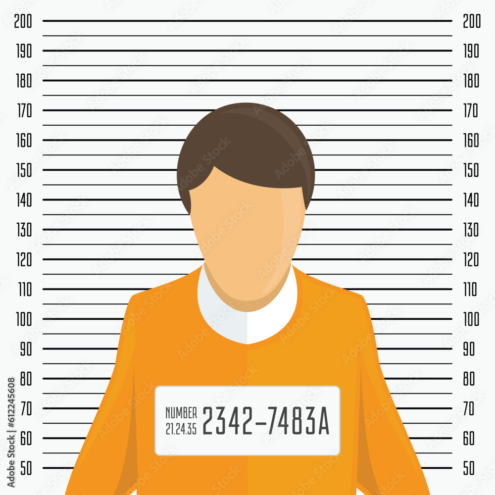 Police lineup, mugshot template with a table and silhouette of ...