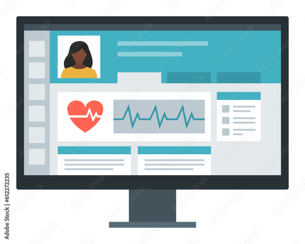 Patient electronic medical records on screen Stock Vector | Adobe Stock