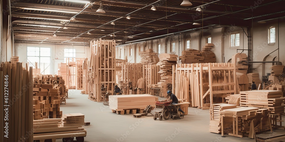 AI Generated. AI Generative. Log mechanic lumber sawmill timber wood ...